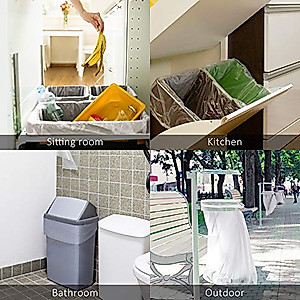 8 Gallon 50 Counts Strong Trash Bags Garbage Bags by Teivio, Bathroom Trash Can Bin Liners, Plastic Bags for home office kitchen, Clear