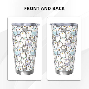 CHASOEA Penguin Tumbler 20oz Cute Animal Stainless Steel Vacuum Insulated Tumblers with Lid and Straw Travel Coffee Mug Tea Wine Cups Water Bottle Gifts for Women Penguin Lovers