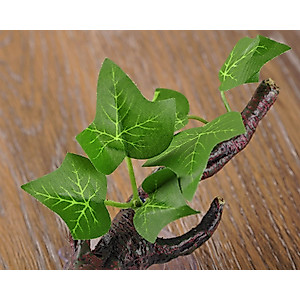 IBWell Resin Reptile Corner Branch Terrarium Plant Decoration with Suction Cup for Amphibian Lizard Snake Climbing Ornament