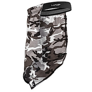 Halo Headbands Sun Shield Sweatband with Neck & Ear Cover, Camo Grey