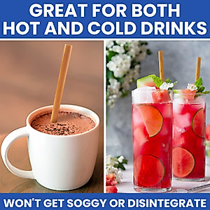 Vallo Compostable Drinking Straws - 100% Biodegradable, Recyclable, Non-Soggy, Suitable for Hot and Cold Drinks, Eco-friendly Sugarcane Material, NOT Paper, 8" Standard Size - 100 Count