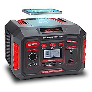 Backcountry Portable Power Stations, 300W, 500W or 1000W - Solar Generator Lithium Backup Battery with Power Outlet, USB, Wireless Charging for Camping and Indoor Home Use