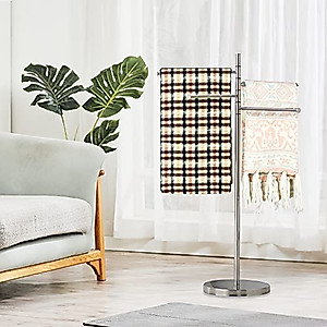 Towel Racks for Bathroom, Modern 4 Swivel Arm Standing Bathroom Towel Rack Stand with Heavy Base, Freestanding Bath Towel Bar Holder, Rustproof Stainless Steel, DECLUTTR