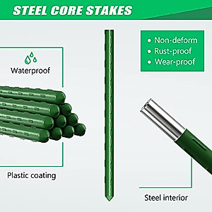 DoCred 3 Pack Tomato Cage, Plant Supports Garden Stakes, Up to 49IN Multi-Functional Garden Trellis Stakes for Climbing Plants Vegetables Flowers