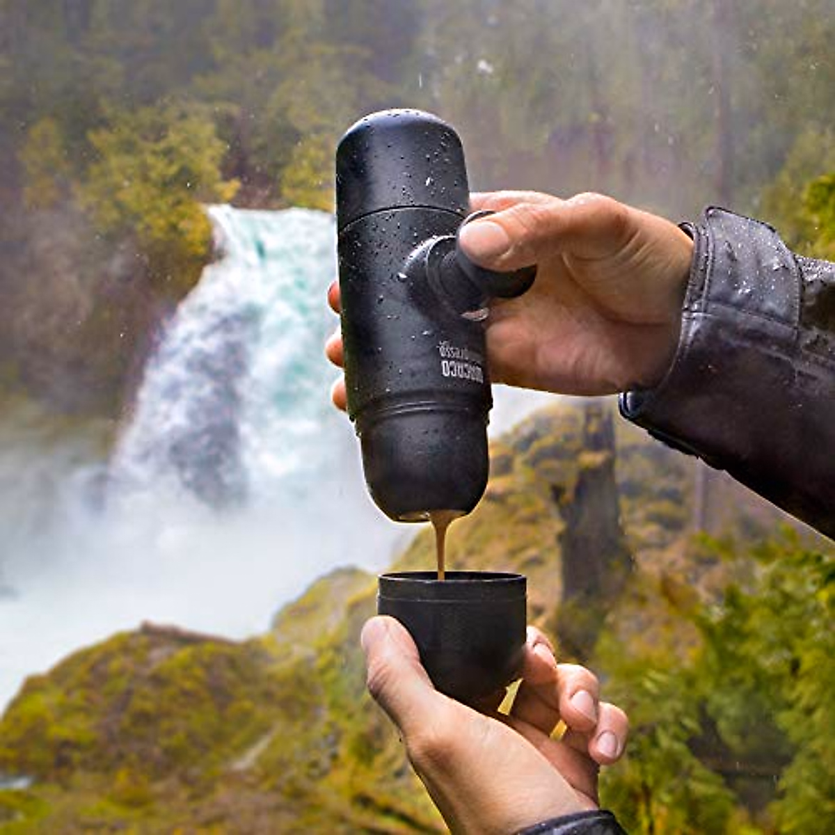 WACACO Minipresso GR, Portable Espresso Machine, Compatible Ground Coffee, Hand Coffee Make, Travel Gadgets, Manually Operated, Perfect for Camping