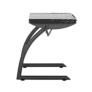 SD STUDIO DESIGNS Triflex Drawing Table, Sit to Stand Up Adjustable Office Home Computer Desk, 35.25" W X 23.5" D, Charcoal Black/Clear Glass