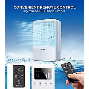 Portable Air Conditioner Quiet Fan with Remote Control, 4000mAh USB Rechargeable Mini AC Evaporative Cooler, Anti-Leak Cooling With 3 Speeds For Home Outdoor