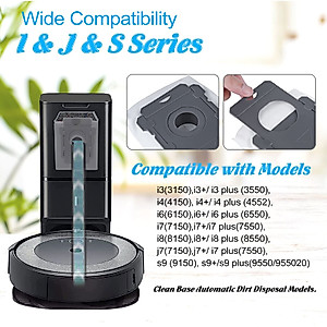 12 Pack Vacuum Bags Compatible with iRobot Roomba i & s & j Series, i3, i3+, i4, i4+, i6, i6+, i6Plus, i7, i7+, s9Plus, Vacuum Replacement Bags for iRobot Roomba Clean Base Automatic Dirt Disposal