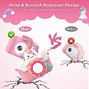 TIATUA Kids Camera for Girls & Boys, Toddler Camera Toys for Age 3-12 Kids with 32GB Card & Dual Lens, Digital Camera for 4 5 6 7 8 9 10 Year olds (Pink)