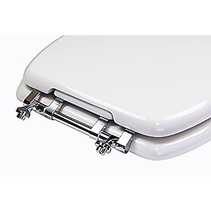 TOPSEAT TinyHiney Potty Elongated Toilet Seat, Adult/Child, w/Chromed Metal Hinges (Elongated White)