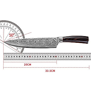 JINGYI 7 Inch Kitchen Knife, Asian Knife Japanese Chef Knife made of German High Carbon Stainless Steel, Ergonomic Handle, Ultra Sharp