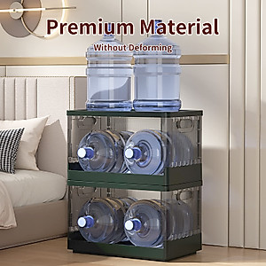 HAIXIN Stackable Storage Bins, 19 Gal Sink Organizer, Collapsible Storage Containers, Storgae Bins with Lids and Wheels, 1 Pack