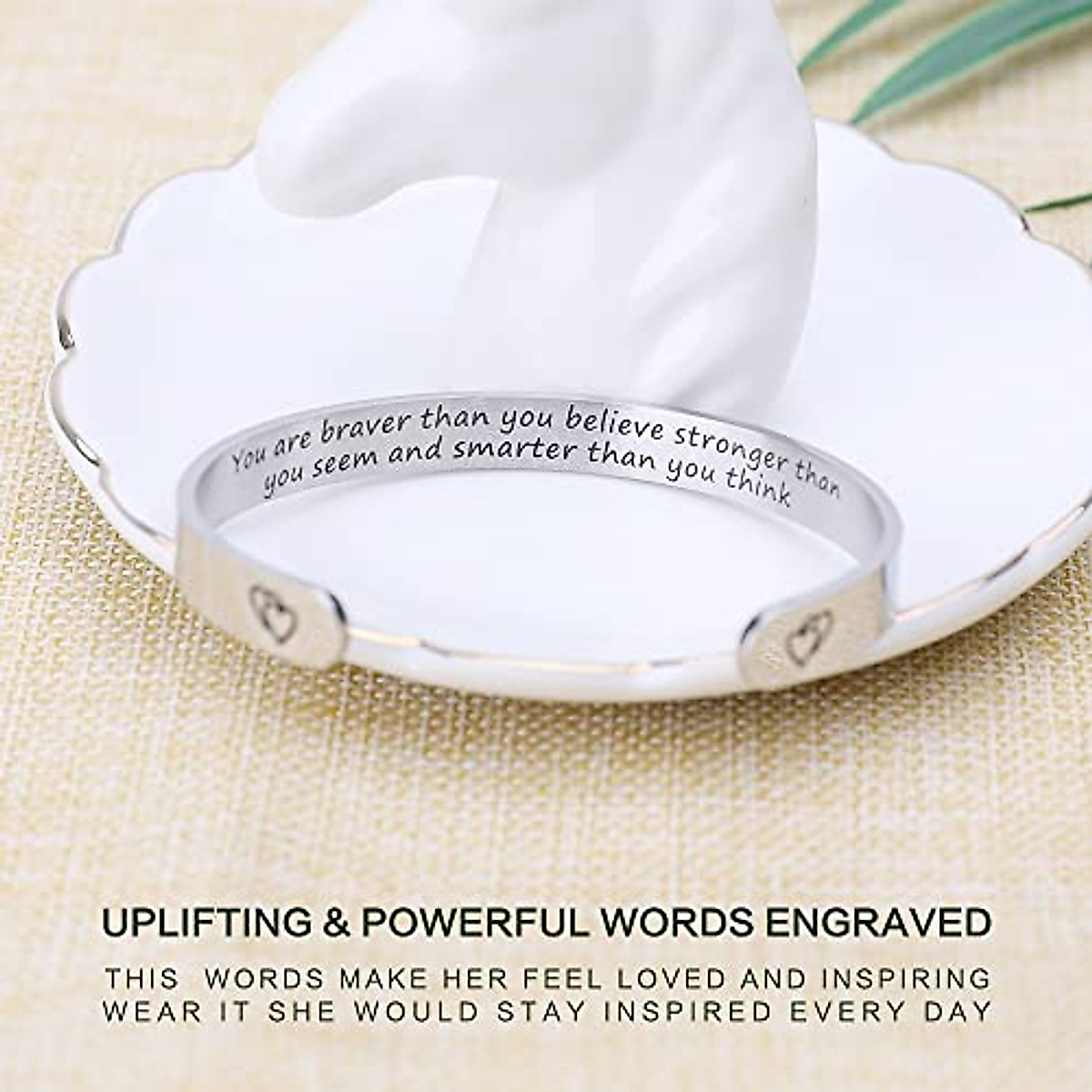 Christmas Stocking Stuffers Bracelet for Women Teen Girls Trendy Stuff Things for Teen Girls College Graduation Gifts for Her Girls 2023 High School Easter Basket Stuffers Birthday Easter Gifts for Teenage Daughter Granddaughter Niece Cute Brave Jewelry