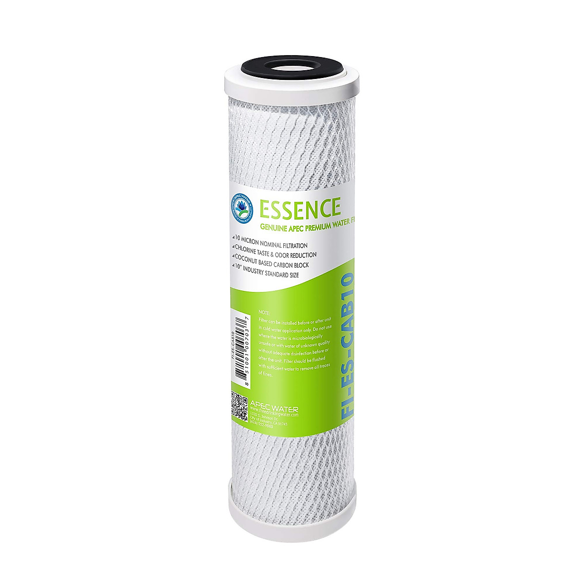 APEC Water Systems FI-ES-CAB10 APEC 10 inch Stage 2 Or 3, 10 Micron Carbon Block Replacement Filter for Reverse Osmosis Water Filter System