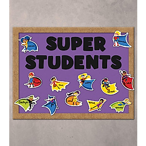 Carson Dellosa 42 Piece Superhero Kid Bulletin Board Cutouts, Super Hero Classroom Cutouts for Superhero Party Decorations and Room Décor, Comic Boards, Classroom Labels, and Classroom Décor