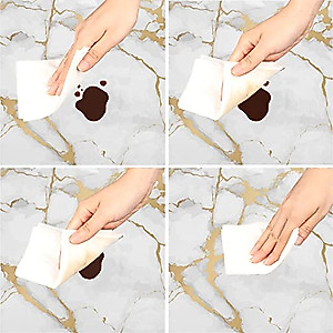 Round Tablecloth with Elastic Edge, White Gold Marble Fitted Tablecloth Waterproof Wipeable Round Table Cover for Indoor Outdoor Patio Dining Kitchen Fit Table up to 45"-56" Diameter