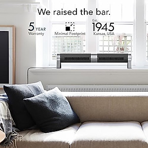 Vornado Airbar 4 | 35" Tower Fan and Horizontal Air Circulator with Remote Control, 3 Speed Settings | Black