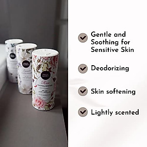 Herb & Root Body Dusting Powder Set of 3 with Rose, Lavender, and Sandalwood (no Puff Included)