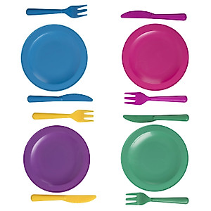 Big Mo’s Toys Pretend Play Dishes Playset – Little Chef Kitchen Set, Kids Cooking Serving Dishes - Play Cups, Pans, Cutlery, Ladle, Tableware, Pots and Dish Drainer, Set of 28