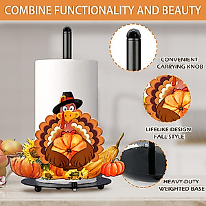 Thanksgiving Paper Towel Holder, Thanksgiving Decor, Thanksgiving Turkey Bathroom Accessories Paper Towel Holder Stand, Metal Thanksgiving Decorations for Kitchen, Large Towel Stand for Countertops