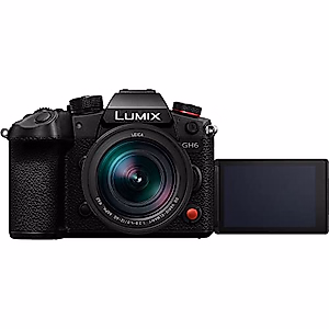 Panasonic Lumix GH6 Mirrorless Camera with 12-60mm f/2.8-4 Lens (DC-GH6LK) + Sony 64GB Tough SD Card + Card Reader + Case + Tripod + Hand Strap + Memory Wallet + Cap Keeper + Cleaning Kit (Renewed)
