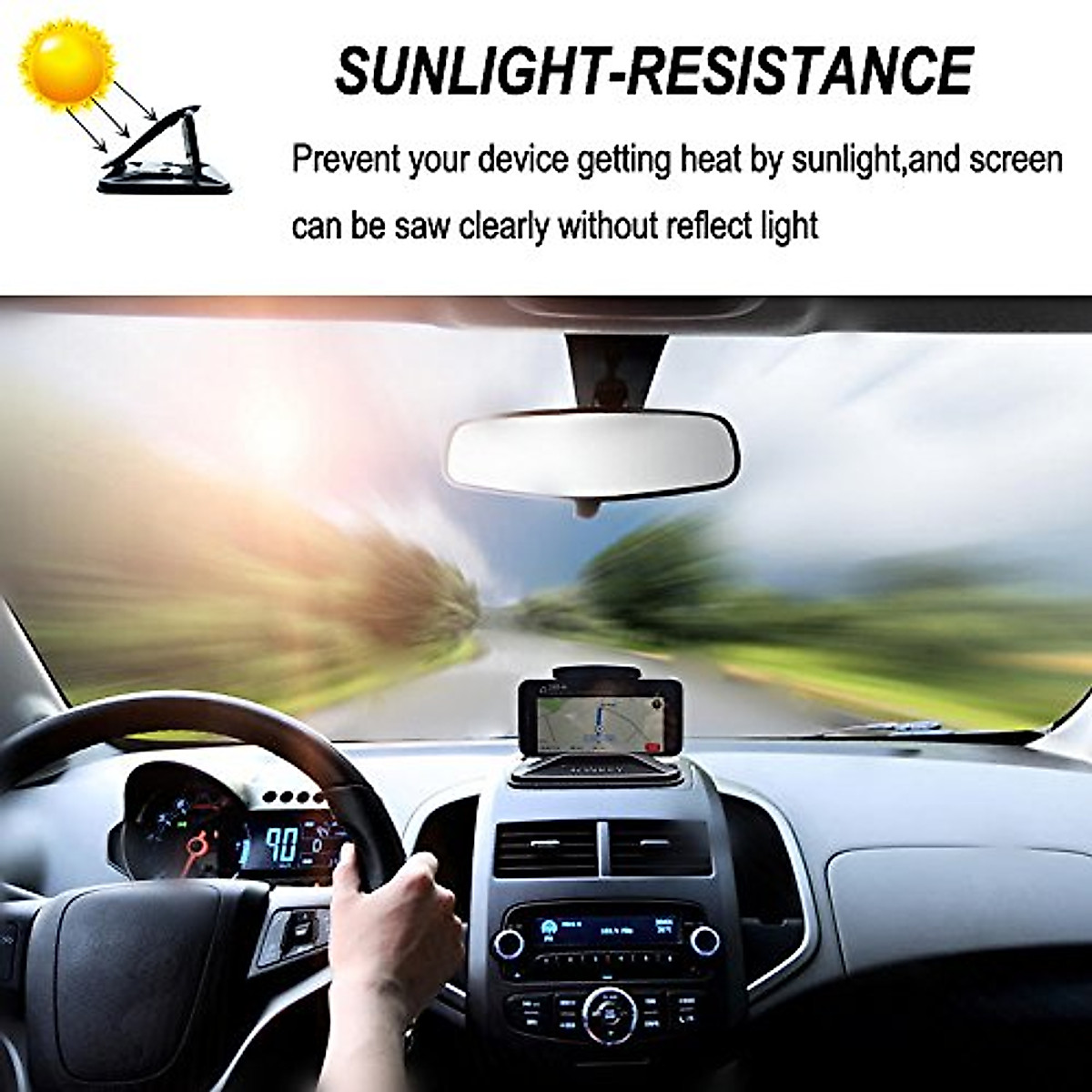 AONKEY Cell Phone Holder for Car, Dashboard Anti-Slip Vehicle GPS Car Mount Universal for All Smartphones, Compatible iPhone XR XS Max X 8 7 6S Plus, Galaxy S10/S9 Plus S8 Note 9/8, LG V30, Pixel 3 XL