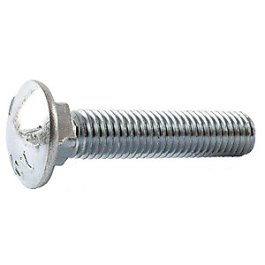 Small Parts FSC383CB5Z Round Grade 5 Square-Neck Carriage Bolt, Steel, Hex, 3/8"-16" Thread Size, Zinc Plated, 3" Long (Pack of 25)