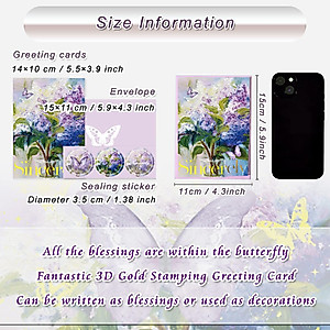 leuapl 3D Pop Up Butterfly Greeting Card with Envelope for Friends, Foldable Popup Celebration Cards for Birthday, Graduation, Wedding, Anniversary, Thank You,Valentine's Day, All Occasio (Purple)