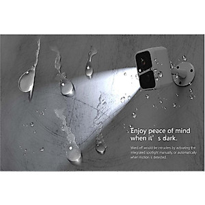 Aprilmin Security Cameras Indoor/Outdoor Spotlight & Siren 1080P Battery Powered WiFi Cameras, AI Motion Detection,PIR Sensing,Color Night Vision, 2-Way Talk, IP65, SD/Cloud,Vicohome App