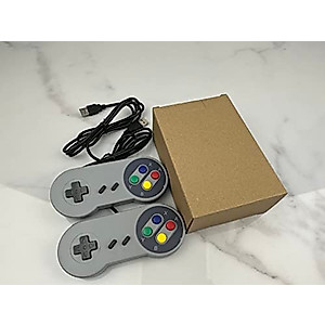 Rii Game Controller, SNES Retro USB Controller, Classic Gamepad Joystick, PC Super Classic Joypad Gamestick for PC, Raspberry Pi, Windows MAC Liunx, Android GP100 (Grey, 2 Pack)