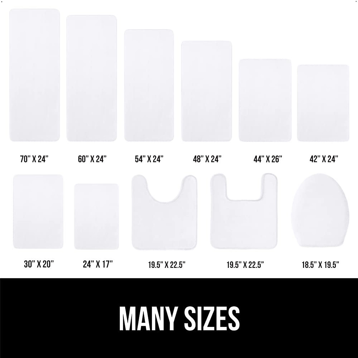 Gorilla Grip Thick Memory Foam Bath Rugs, Soft Absorbent Velvet Bathroom Mats, Durable Dots on Underside, Machine Washable Bathmat, Carpet Rug Room Decor for Shower Floor, 24x17 Mat, White