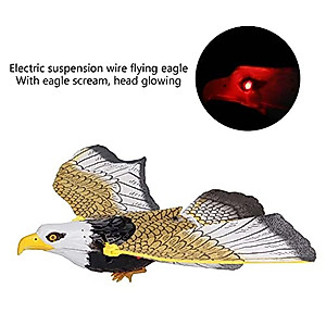 Hibye Hanging Flying Bird Luminous Eagle with Music Repellent Bird Scarer Garden Decoration Portable Household Gardening