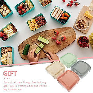 Kichvoe Sandwich Containers, Bread Storage Box Toast Shape Sandwich Box Food Storage Container Lunch Box, 5.1 * 4.8 * 1.5''，4Packs
