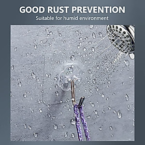 20 Pack Adhesive Hooks for Hanging Heavy Duty 22lbs Wall Hooks, Transparent Reusable Seamless Hooks, Waterproof and Rustproof Wall Hooks for Home Kitchen, Bathroom, Office