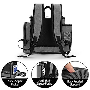 CURMIO Portable Oxygen Concentrator Backpack Compatible with Inogen One, Oxygo, Caire Units, SimplyGo Mini, POC Travel Bag for Machine and Accessories, Gray (Bag Only, Patent Design)