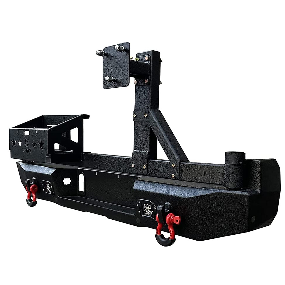 Ronghui Compatible with 2016-2023 3rd Gen Tacoma Rear Bumper with LED Lights and D-Rings and Tire Carrier