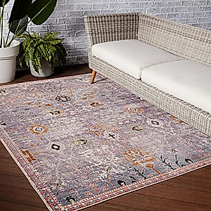 Jaipur Living Indoor Outdoor 2x4 Area Rug, Vintage, Purple/Gold