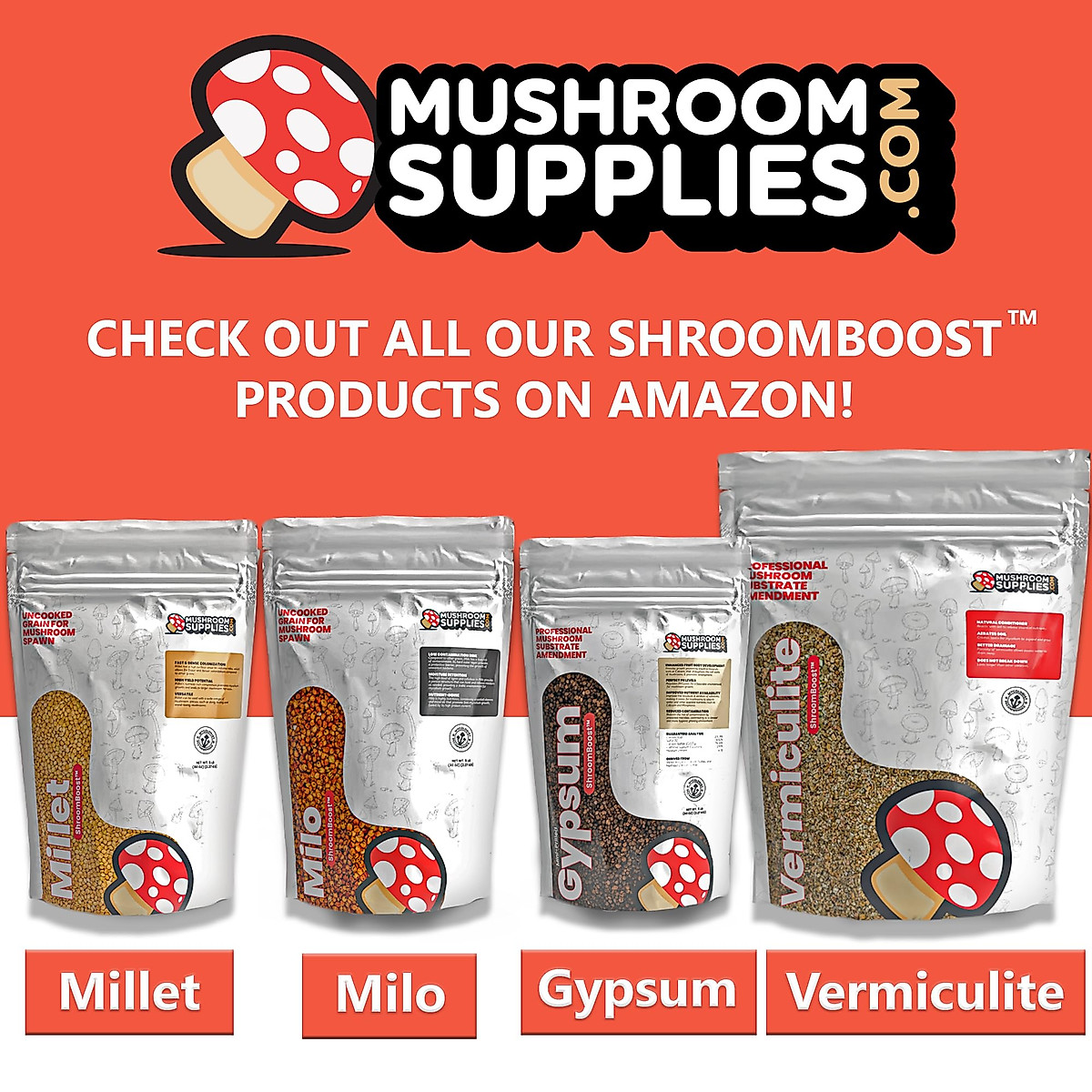 MushroomSupplies.com Organic Vermiculite (8QT) | Substrate Conditioner for Mushroom Growing | Mycologist Recommended
