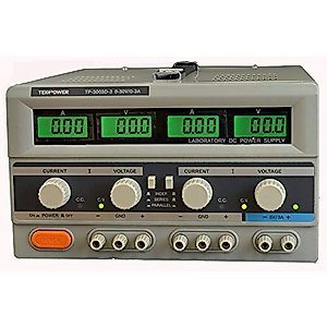Tekpower TP3003D-3 Digital Variable Triple Outputs Linear-Type DC Power Supply, 0-30 Volts @ 0-3 Amps
