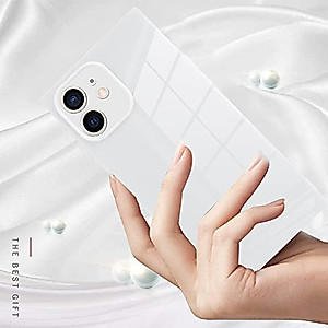LSL Compatible iPhone 11 Case Square White Soft TPU Bumper Anti-Drop Anti-Scratch Shock Absorption Protective Wireless Slim Cover Compatible with iPhone 11 6.1 Inch for Women Girls Men