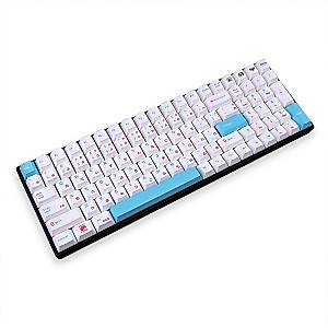 PBT White Japanese Keycaps 135 Keys Dye Cherry Profile with Key Puller Suitable for 104/87/84/61 60% MX Cherry Gateron Gaming Keyboard（135 Keycaps）