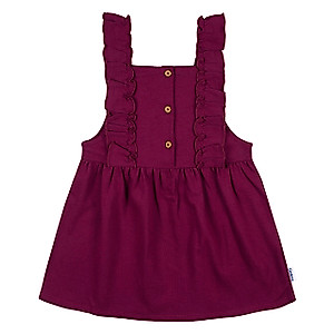 Gerber Baby Girls Toddler 2 Piece Overall Dress Set, Purple Floral, 4T