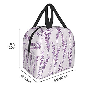 Carati Lavender Floral Purple Lunch Bag, Waterproof, Reusable, Durable
