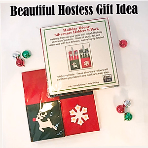 FannFare Christmas Party Table Decor Silverware Holders - 8 Pack