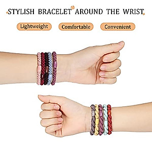 Hair Ties for Thick Hair, Tyfthui 32 Pcs Elastics Hair Bands Ponytail Holders, Hair Tie Bracelets for Women Girls, No Damage No Crease Hair Elastics for Women's Hair Multi-colored