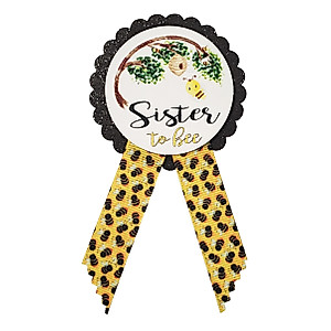 Sister to be Bumblebee Honey Bee Baby Shower Pins for Family Honeycomb by Amy's Bubbling Boutique (Sister)
