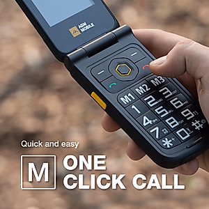 AGM M8 4G Rugged Flip Phone, Large Button Cell Phone for Seniors, Waterproof/Drop-Proof, SOS Side Key, Hearing Aid Compatible, Fast Dialing, 104dB Powerful Speaker, Big Keypad, Dual SIM, T-Mobile ONLY