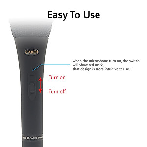 CAROL GS-57 Cardioid Dynamic Vocal Microphone w/ 14.8ft XLR to 1/4"(6.35mm) Cable, for Presentation & Home Studio, Stage, Shock Absorber Effects, Compatible with Amplifier