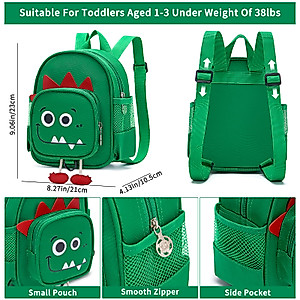 Toddler Backpack with Leash, Accmor 4 in 1 Baby Dinosaur Backpacks with Anti Lost Wrist Link, Cute Child Harness Bag Leash for Outdoor, Mini Back Pack Rope Tether Rein for Boys Girls Aged 1-3 Years