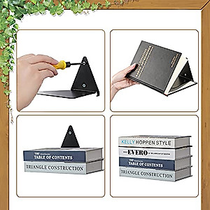Jetec Triangle Floating Bookshelf Iron Floating Shelves Invisible Wall Mounted Bookshelf Multipurpose Shelf for Home Library (Black,6 Pieces)
